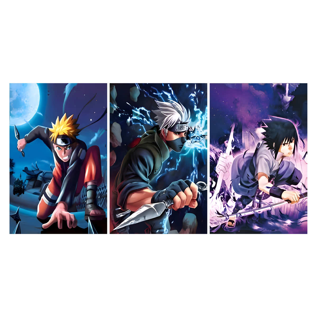 3D Lenticular Poster 12"x16" - Naruto - Kakashi Hatake, Naruto Uzumaki ...